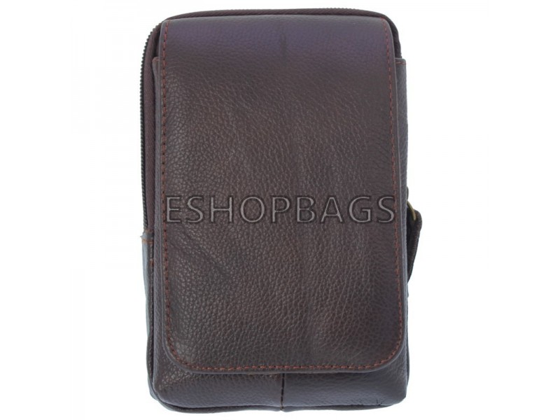 ΤΣΑΝΤΑΚΙ ΑΝΔΡΙΚΟ ΖΩΝΗΣ ΓΝΗΣΙΟ ΔΕΡΜΑ ΚΑΦΕ ANNIE LEATHER 10*16*7 ΧΩΡΑ ...