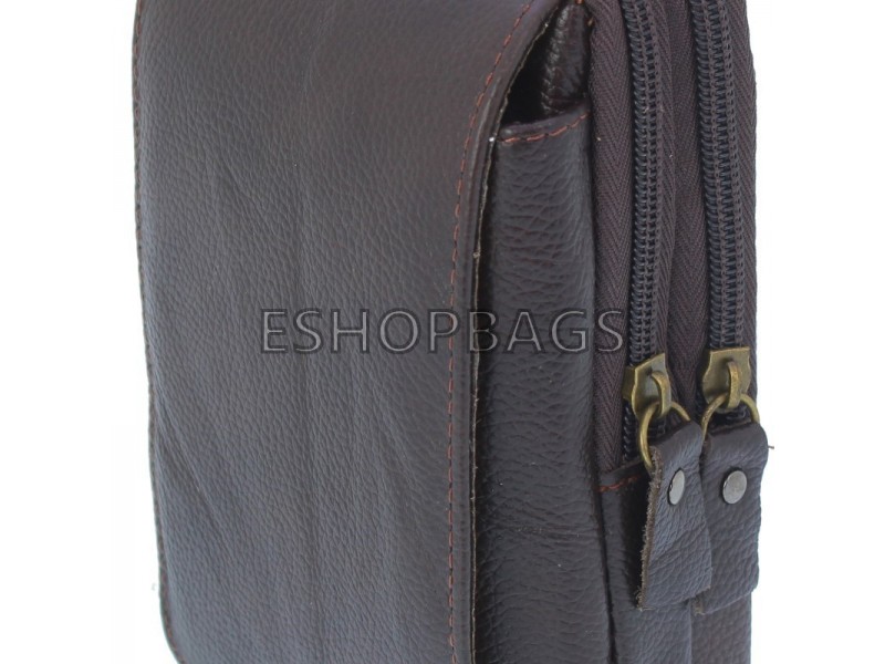 ΤΣΑΝΤΑΚΙ ΑΝΔΡΙΚΟ ΖΩΝΗΣ ΓΝΗΣΙΟ ΔΕΡΜΑ ΚΑΦΕ ANNIE LEATHER 10*16*7 ΧΩΡΑ ...