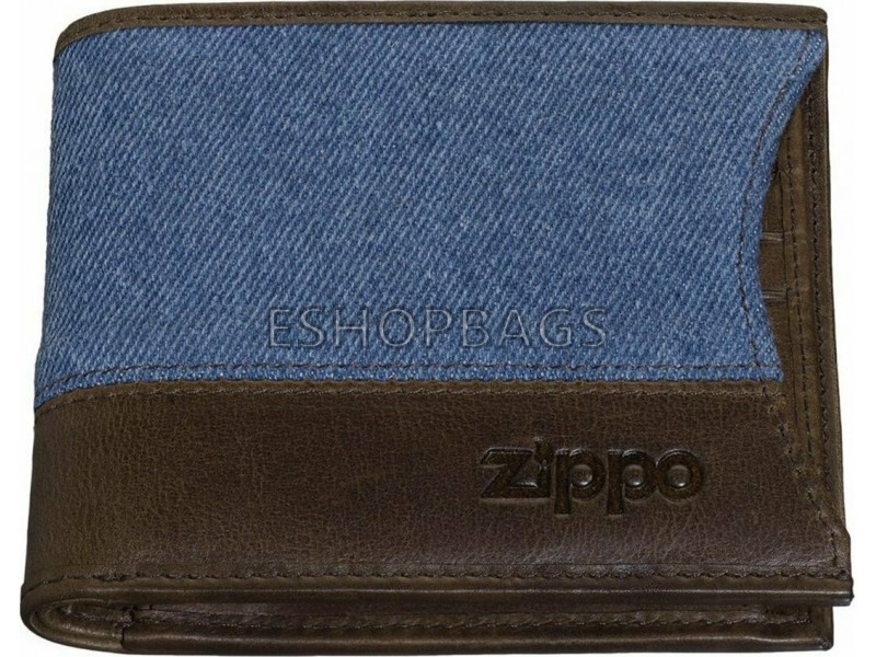 ΑΝΔΡΙΚΟ ΠΟΡΤΟΦΛΙ RFID ΑΝΤΙΚΛΕΠΤΙΚΟ ZIPPO 12*9.5*1 ΓΝΗΣΙΟ ΔΕΡΜΑ/ JEAN ...